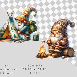 Camping Gnome Png, Camping Gnome Clipart, Father Gnome Clipart, Fathers ...