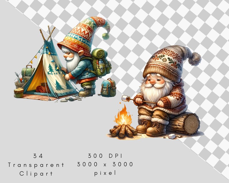 Camping Gnome Png, Camping Gnome Clipart, Father Gnome Clipart, Fathers ...