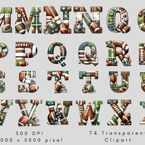 Printable Football Alphabet Letters, Football Letters Numbers Png ...