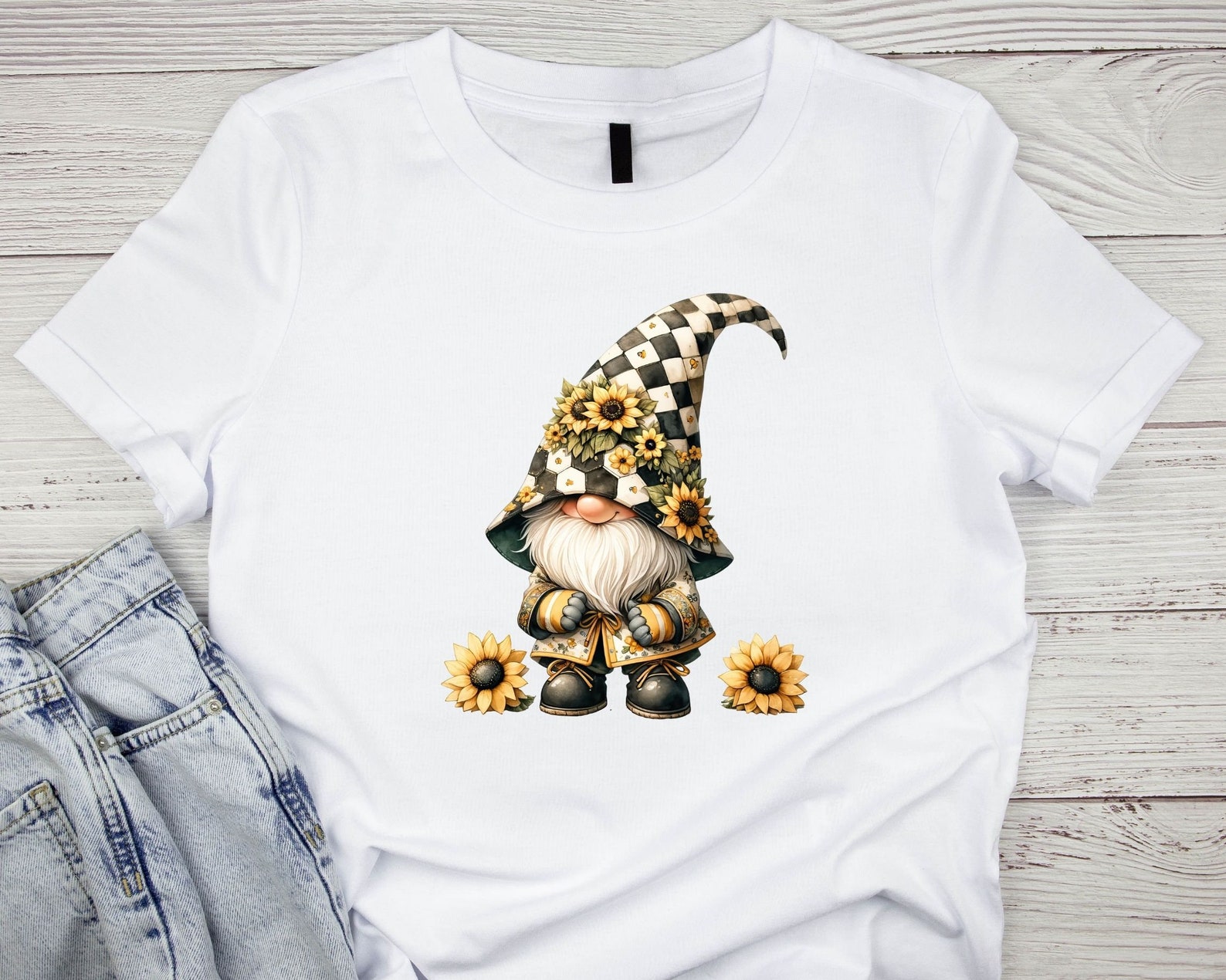 Honey Bee Gnome Clipart, Sunflower Gnome Clipart, Bee Gnome Png, Gnome ...
