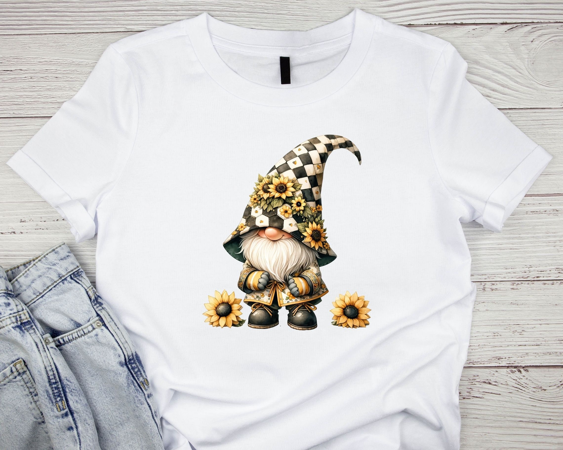 Honey Bee Gnome Clipart, Sunflower Gnome Clipart, Bee Gnome Png, Gnome ...