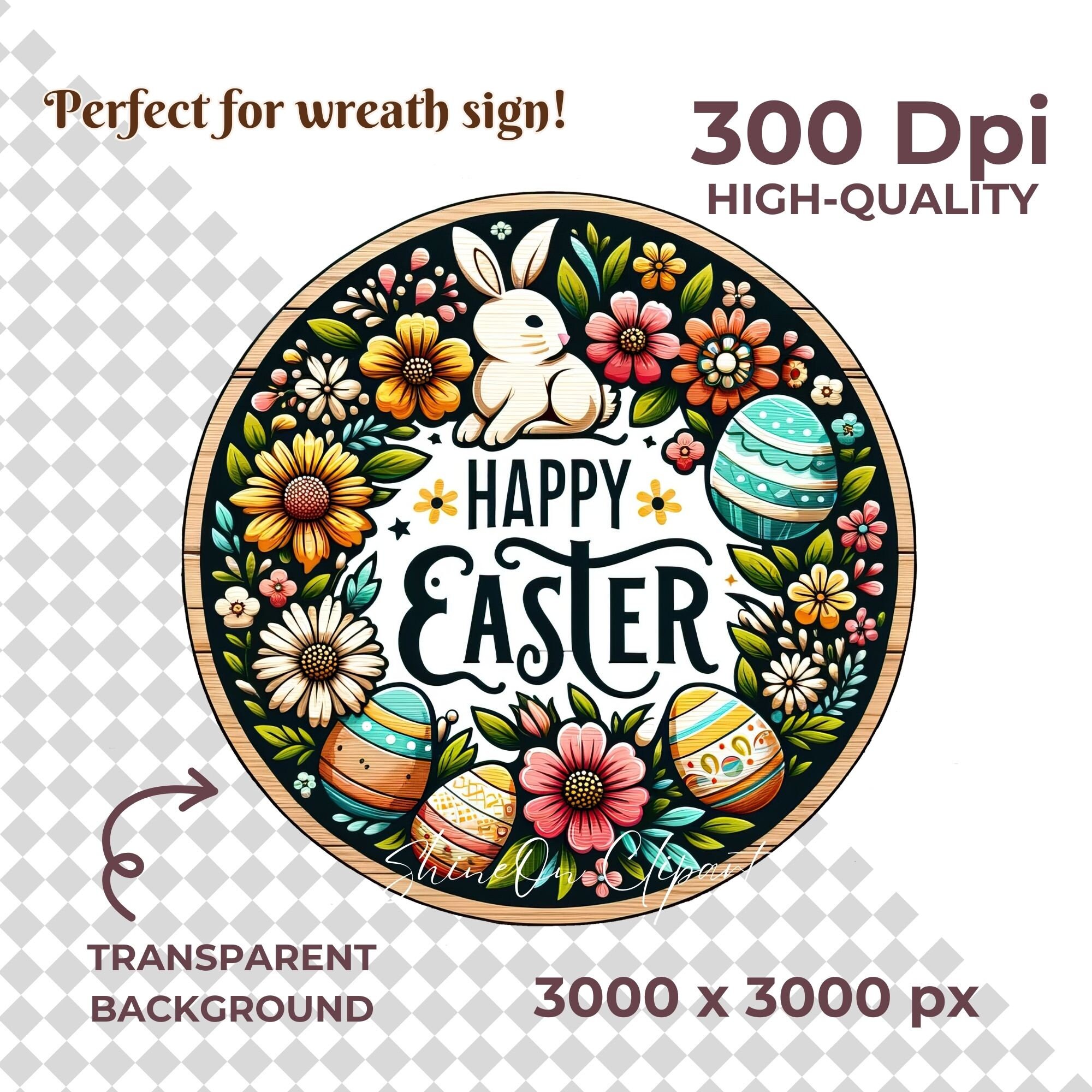 Happy Easter PNG, Easter Door Sign, Happy Easter Sign Clipart, Easter ...