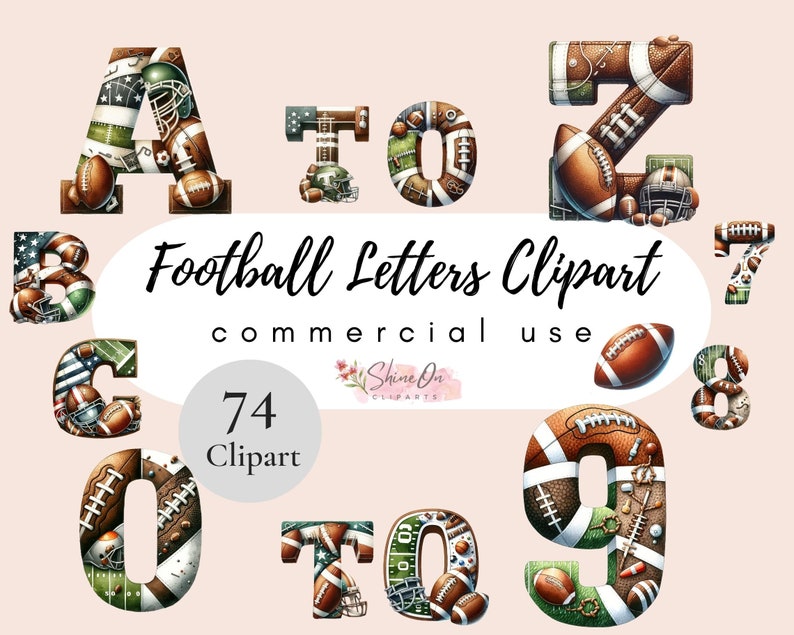 Printable Football Alphabet Letters, Football Letters Numbers Png ...