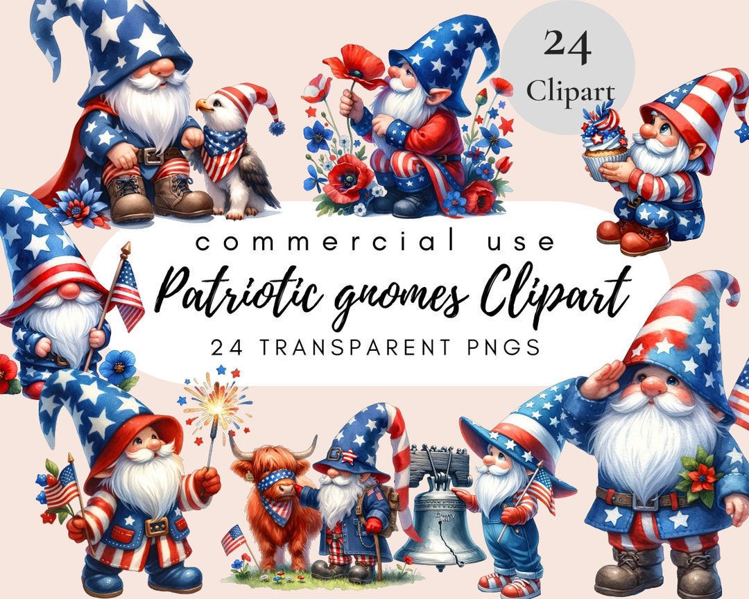 Patriotic Gnome Png, Memorial Day Gnome Png, Fourth of July Gnome PNG ...