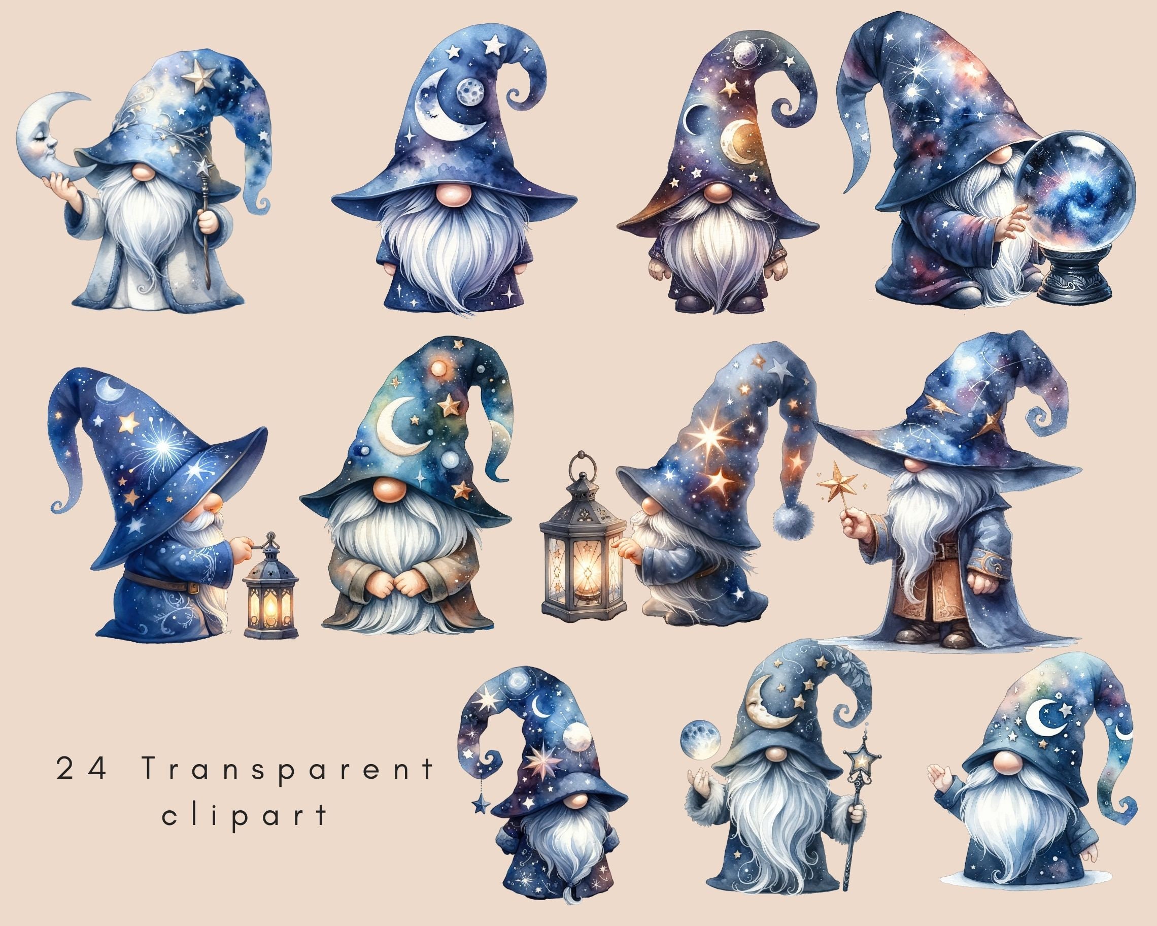 Celestial Gnomes Png, Galaxy Gnomes, Moon & Stars Gnome Clipart PNG ...