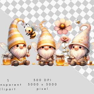 Honey Bee Gnome Clipart, Sunflower Gnome Clipart, Bee Gnome Png, Gnome ...