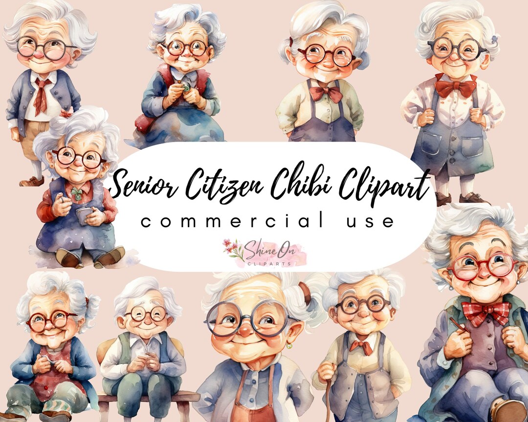 Senior Citizen Clipart Chibi Clipart Retired People Clipart Png Elderly ...