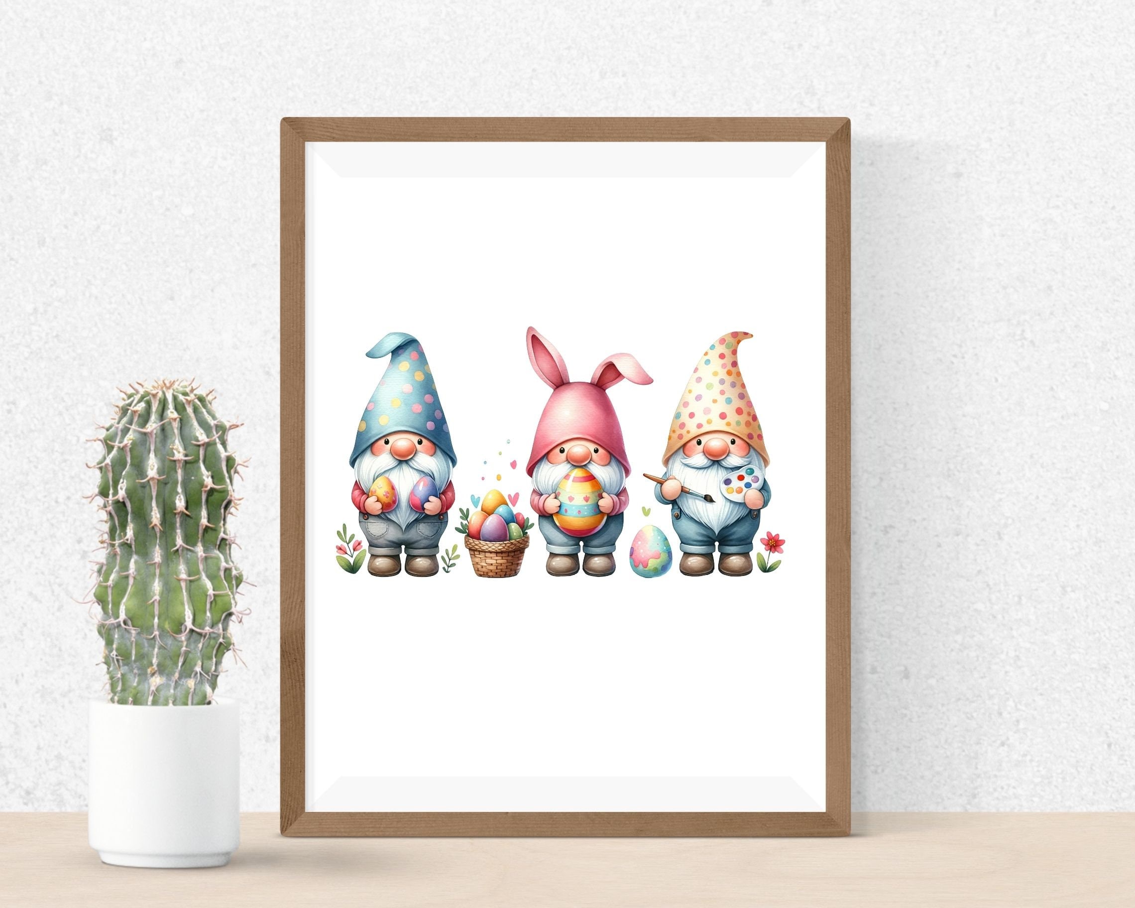 Easter Day Gnome Png, Watercolor Easter Gnome Collection Clipart ...
