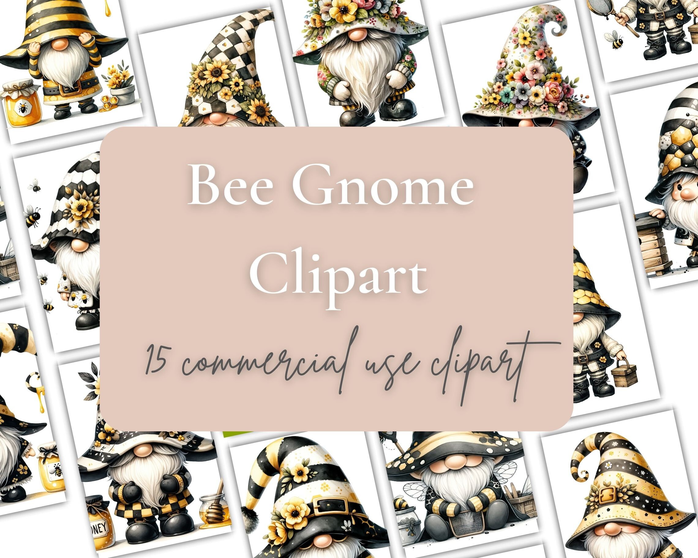 Honey Bee Gnome Clipart, Sunflower Gnome Clipart, Bee Gnome Png, Gnome ...