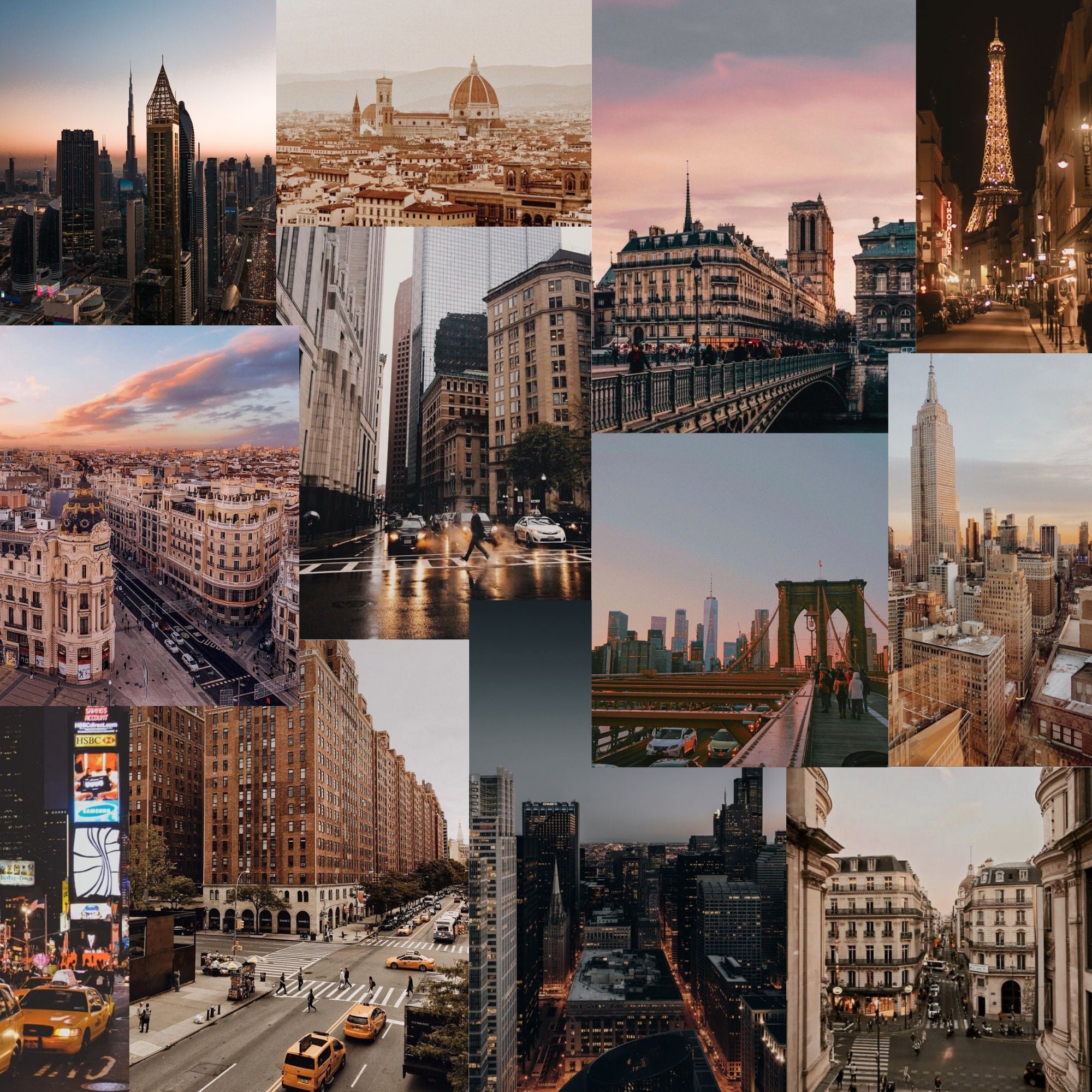 Photo Collage Kit City Aesthetic Set of 45 | Etsy