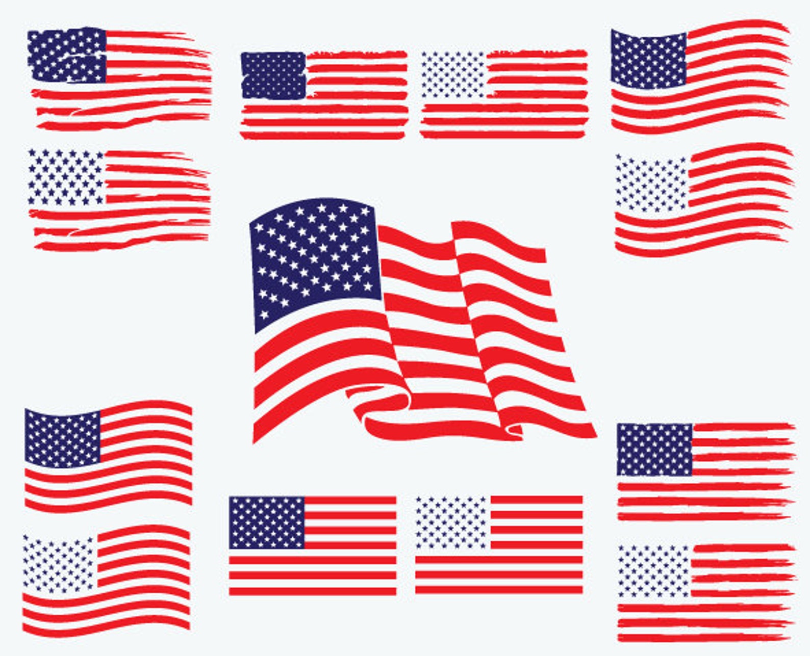 American Flag SVG USA Flag Distressed Flag Svg Files for - Etsy