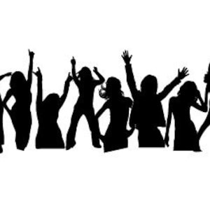 Dancing People Svg Party Crowd Svg Silhouette Cheering Crowd Svg Night ...