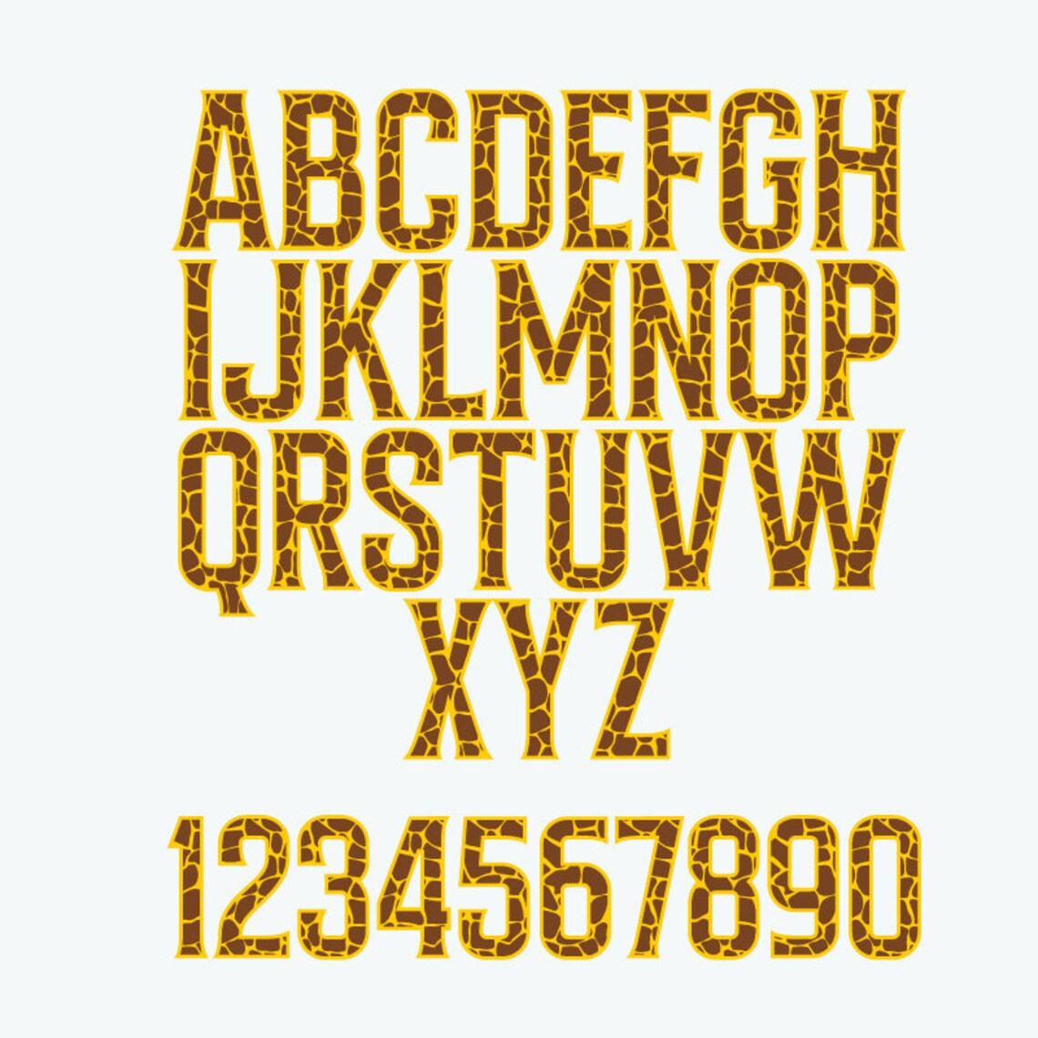 Giraffe Font Svg Giraffe Alphabet Svg Giraffe Letters & Numbers Svg ...