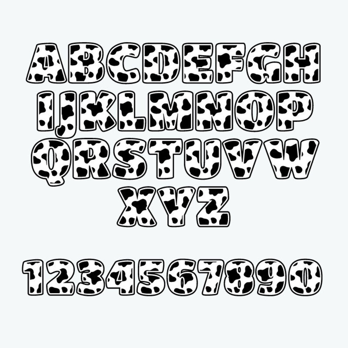 Cow Font Svg Cow Alphabet Svg Cow Letters & Numbers Svg Cow Svg Cow ...