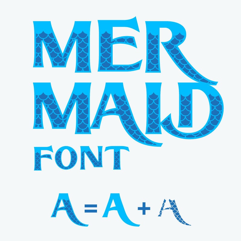 Mermaid Font Svg - Etsy