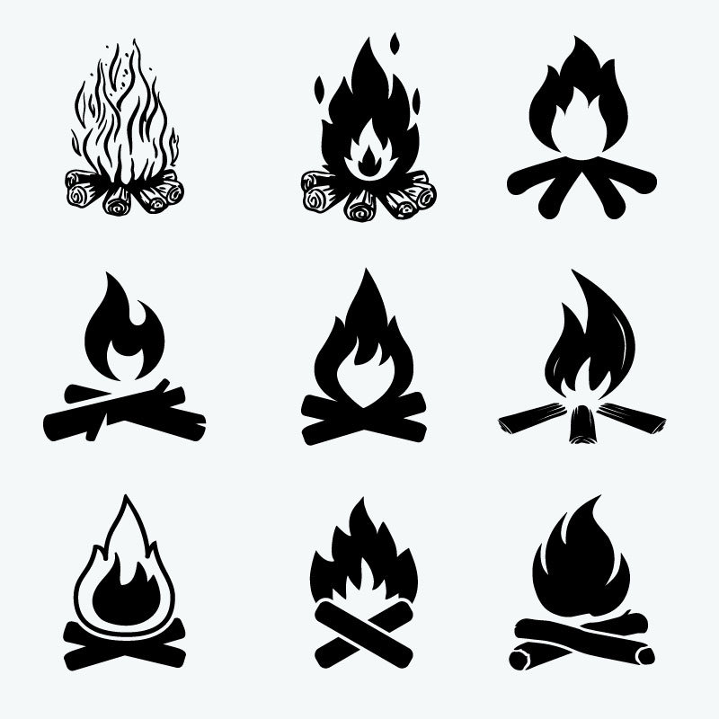 Campfire Svg Camp Fire Svg Camping Svg Fire Svg Flame Svg Campfire ...