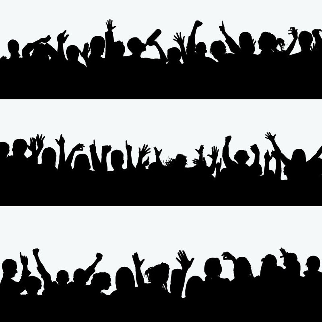 Dancing Crowd Svg Party Crowd Svg Silhouette Cheering Crowd Svg Night ...