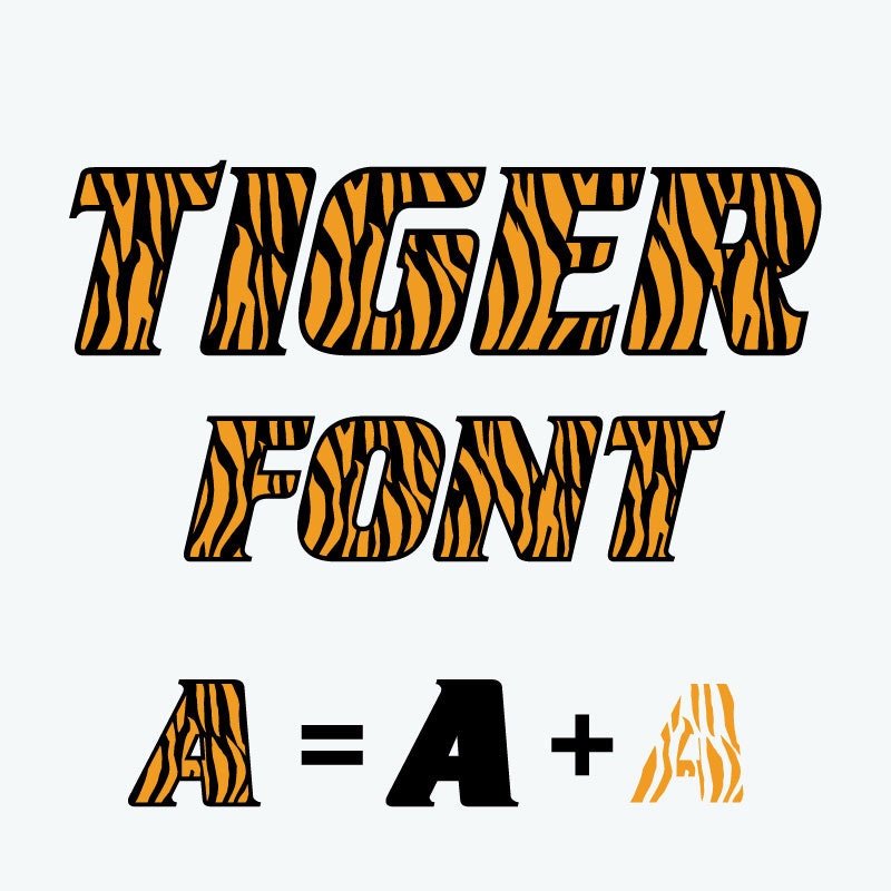 Tiger Font Svg - Etsy