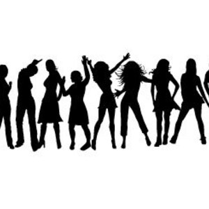Dancing People Svg Party Crowd Svg Silhouette Cheering Crowd Svg Night ...