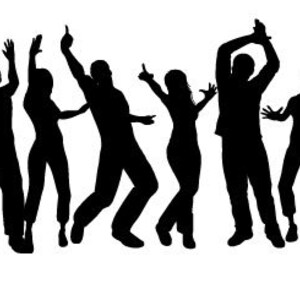 Dancing People Svg Party Crowd Svg Silhouette Cheering Crowd Svg Night ...