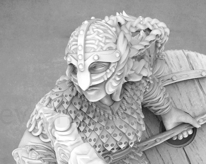Viking Shieldmaiden Female Fighter 28mm Miniatures for Tabletop Gaming ...