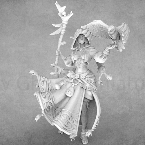 Arnelia Forest Elf Female Druid Miniatures Great Grimoire - Etsy