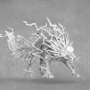 Raiju, Thunder Beast Miniatures | Lightning Wolves | Mythical Wolves ...