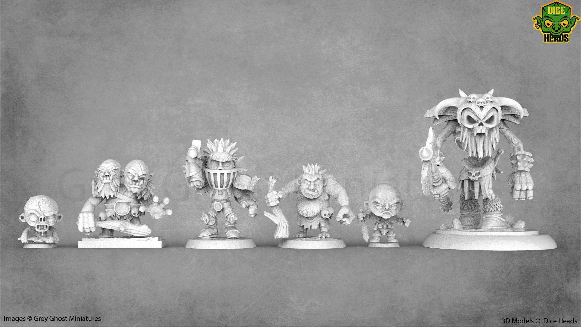 Chibi Giant-kin Models | Giant Miniatures | Chibi Giants | Dice Heads ...