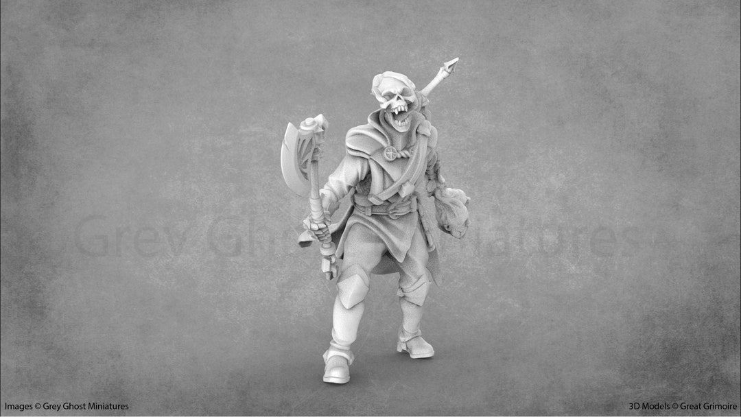 Resin Flaming Skeleton Miniature | Grimoire, 28/32mm Scale - Etsy