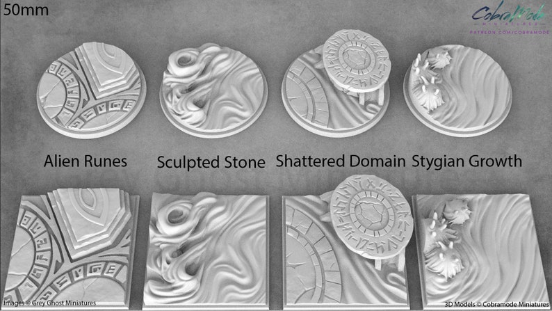 Miniature Bases | Alien Runes | Sculpted Stone | Shattered Domain ...