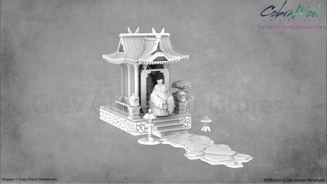 Hikiga Shrine | Toad Miniature | Shrine Terrain | Cobramode - Etsy