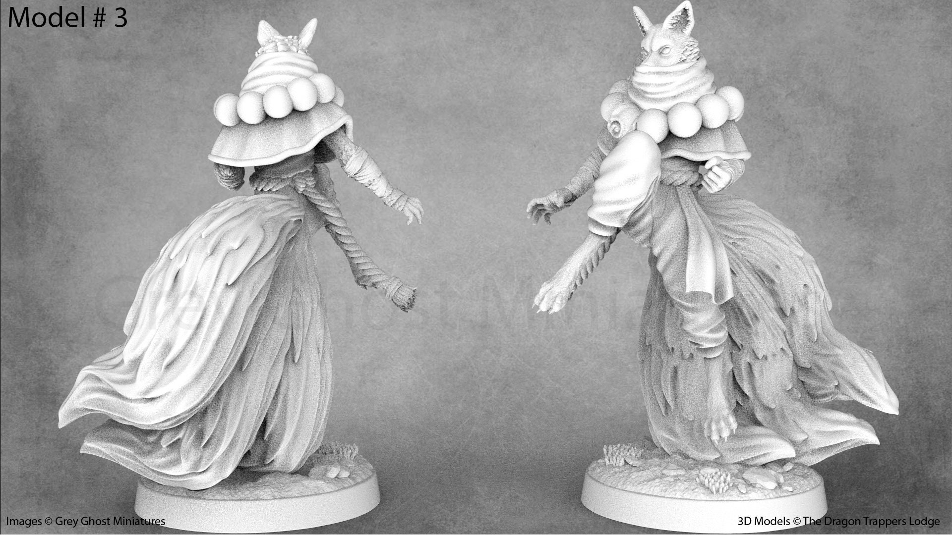 Kitsune Miniatures Archer Monk Sorcerer Dragon - Etsy