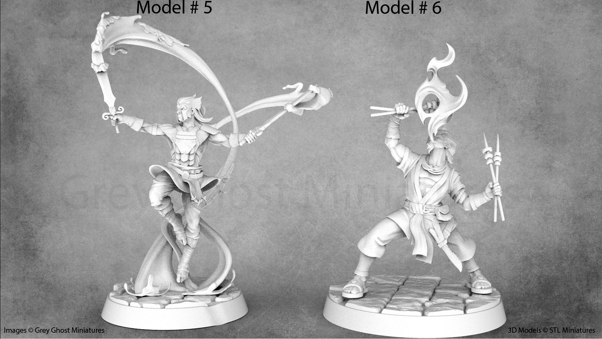 Fantasy Genasi Miniatures Water Earth Fire Air STL - Etsy