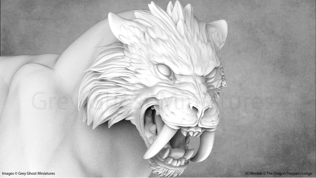 Fantasy Sabertooth Miniatures | Dragon Trappers Lodge - Etsy