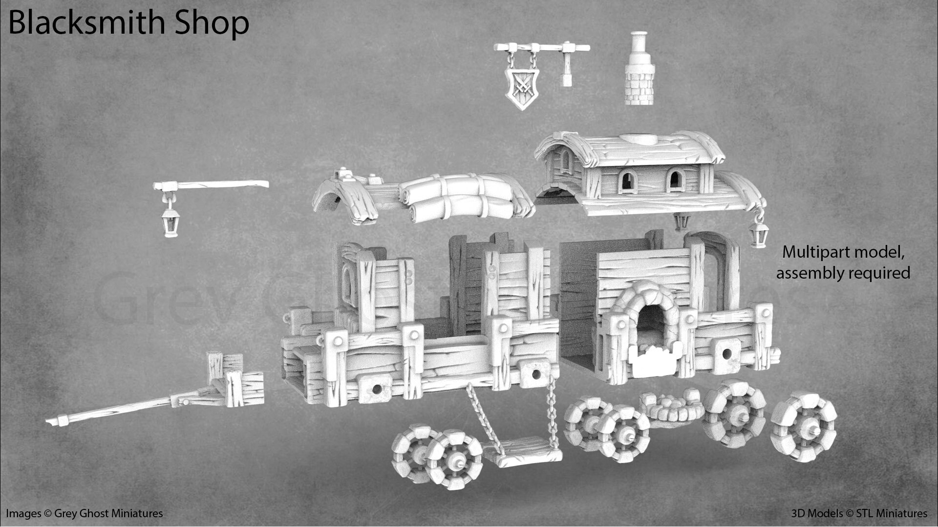 Blacksmith & Mobile Shop Miniatures Village Miniatures | Etsy