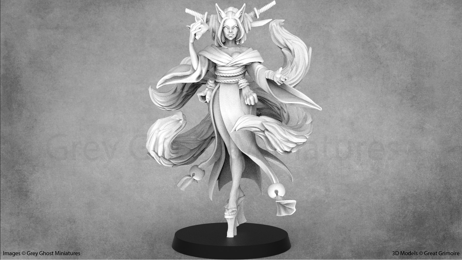 Kitsune Blade of the Forest Fantasy Kitsune Miniatures - Etsy