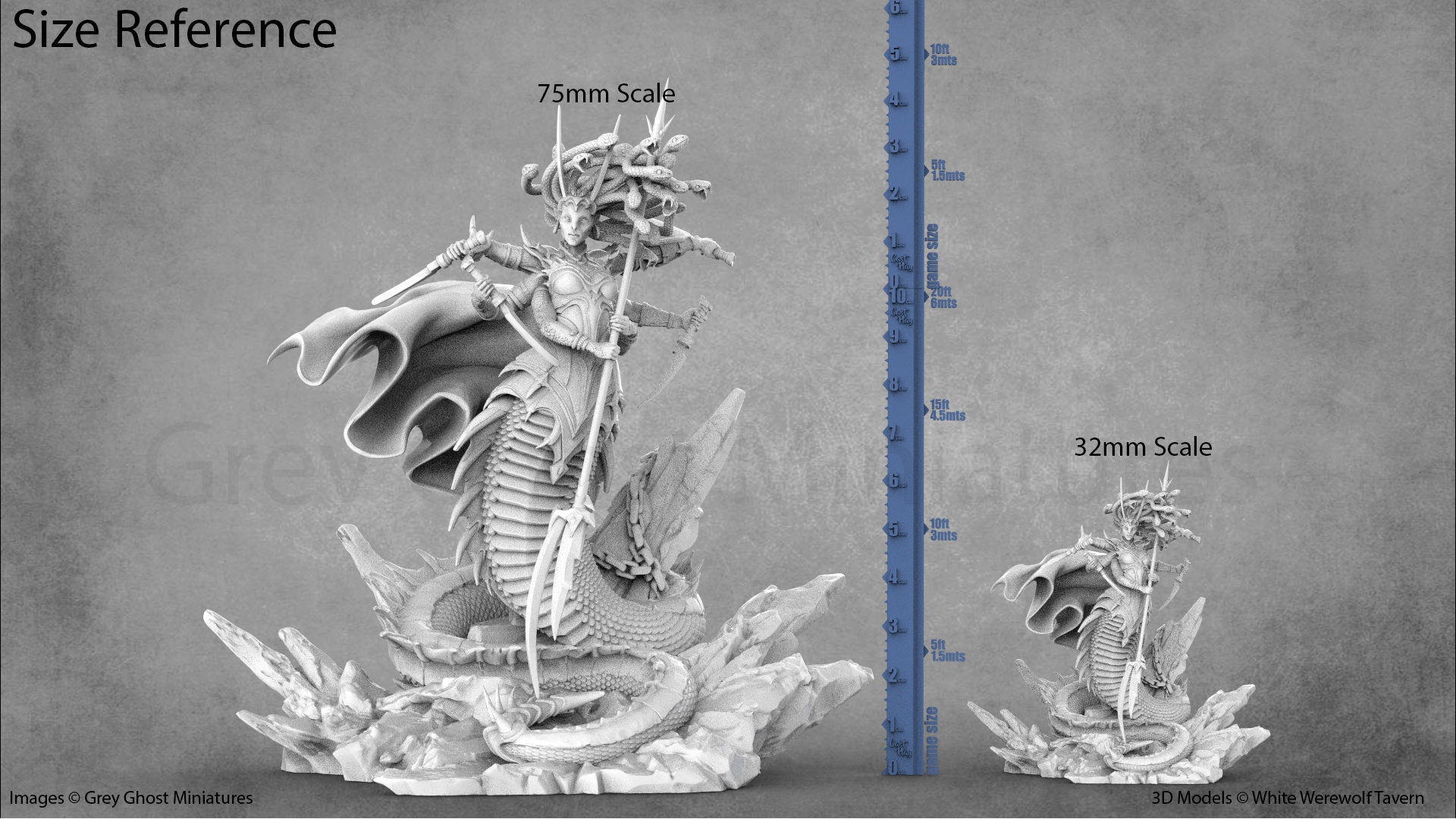 Stunning Medusa Model Medusa Miniature White Werewolf - Etsy