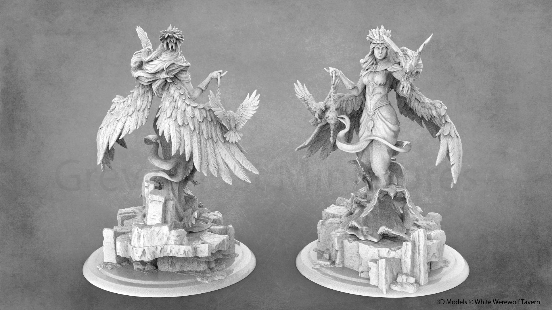 Maletta Mother of Crows Druid Diorama White Werewolf - Etsy