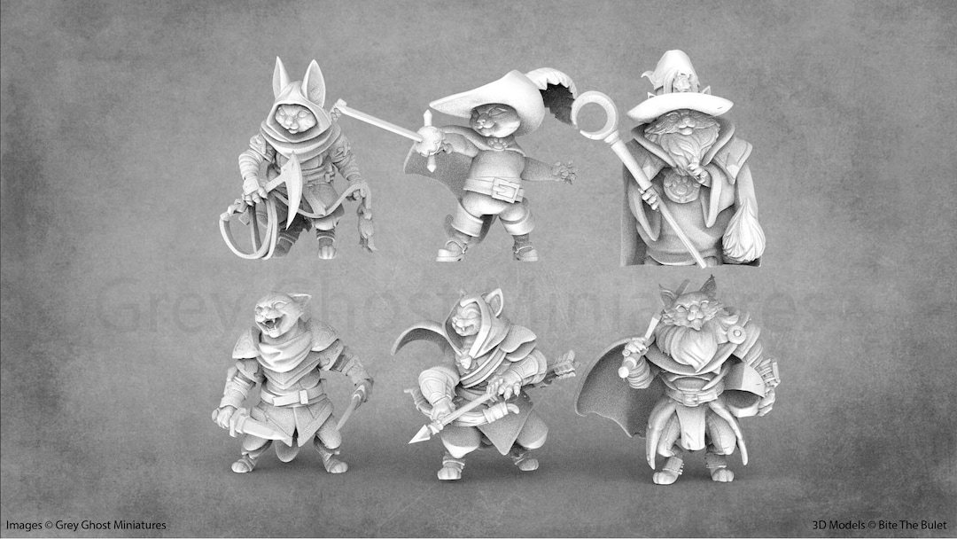 Fantasy Catfolk Miniatures | Bite the Bullet - Etsy