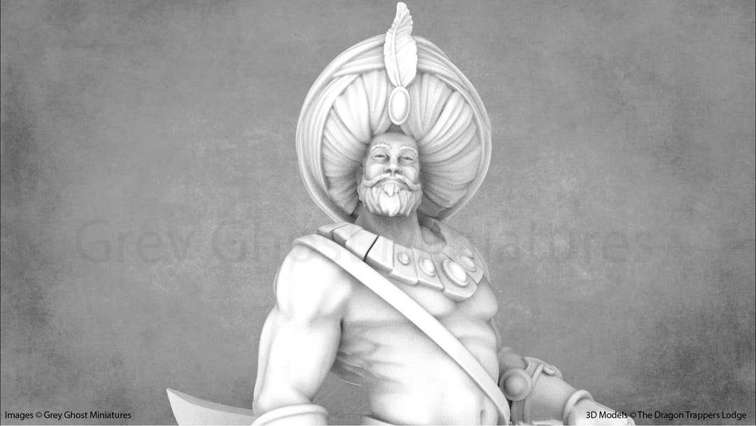 Kadir the Free | Djinn Miniature | 32mm Djinn | Dragon Trappers Lodge ...