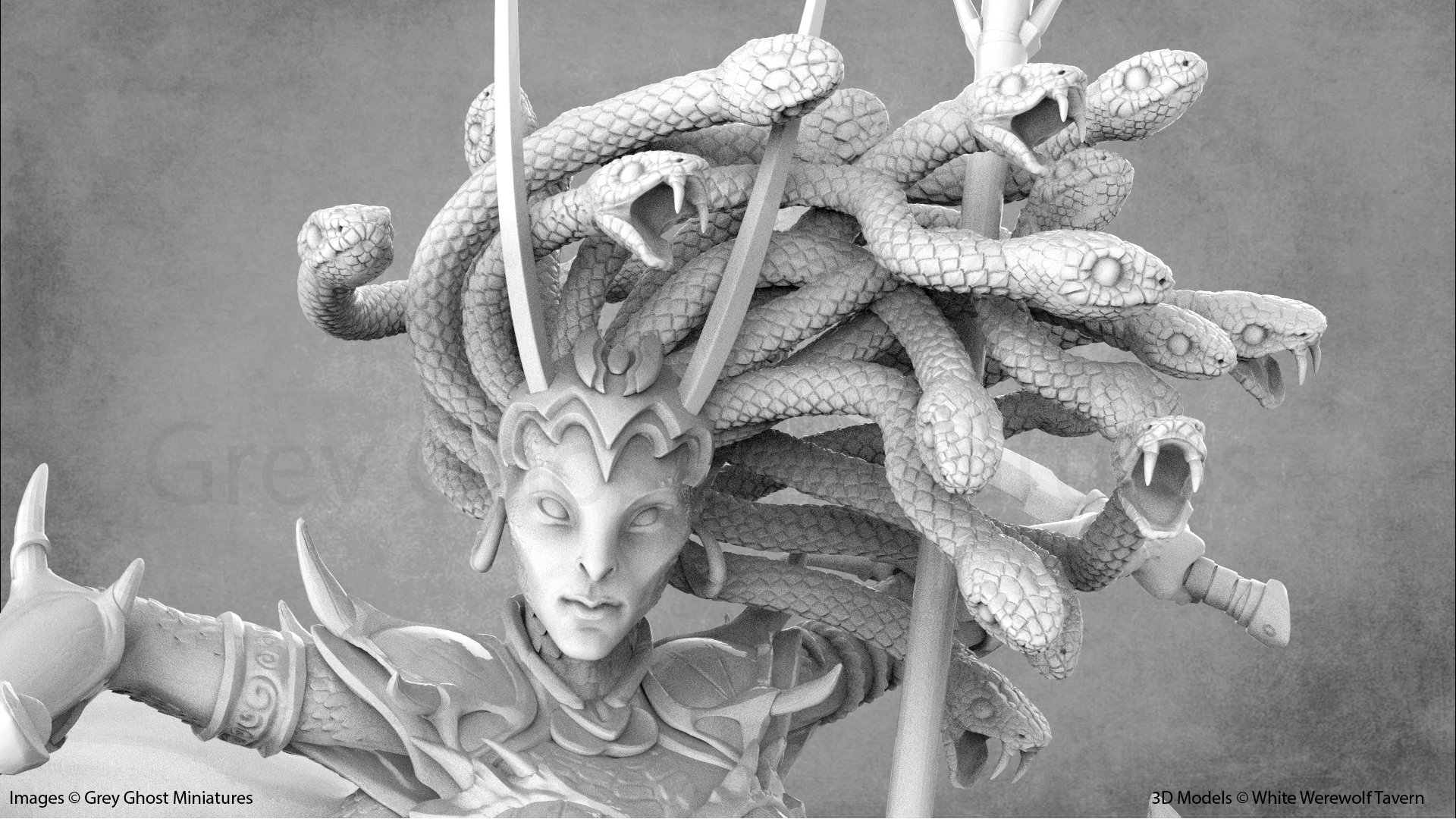 Stunning Medusa Model Medusa Miniature White Werewolf - Etsy