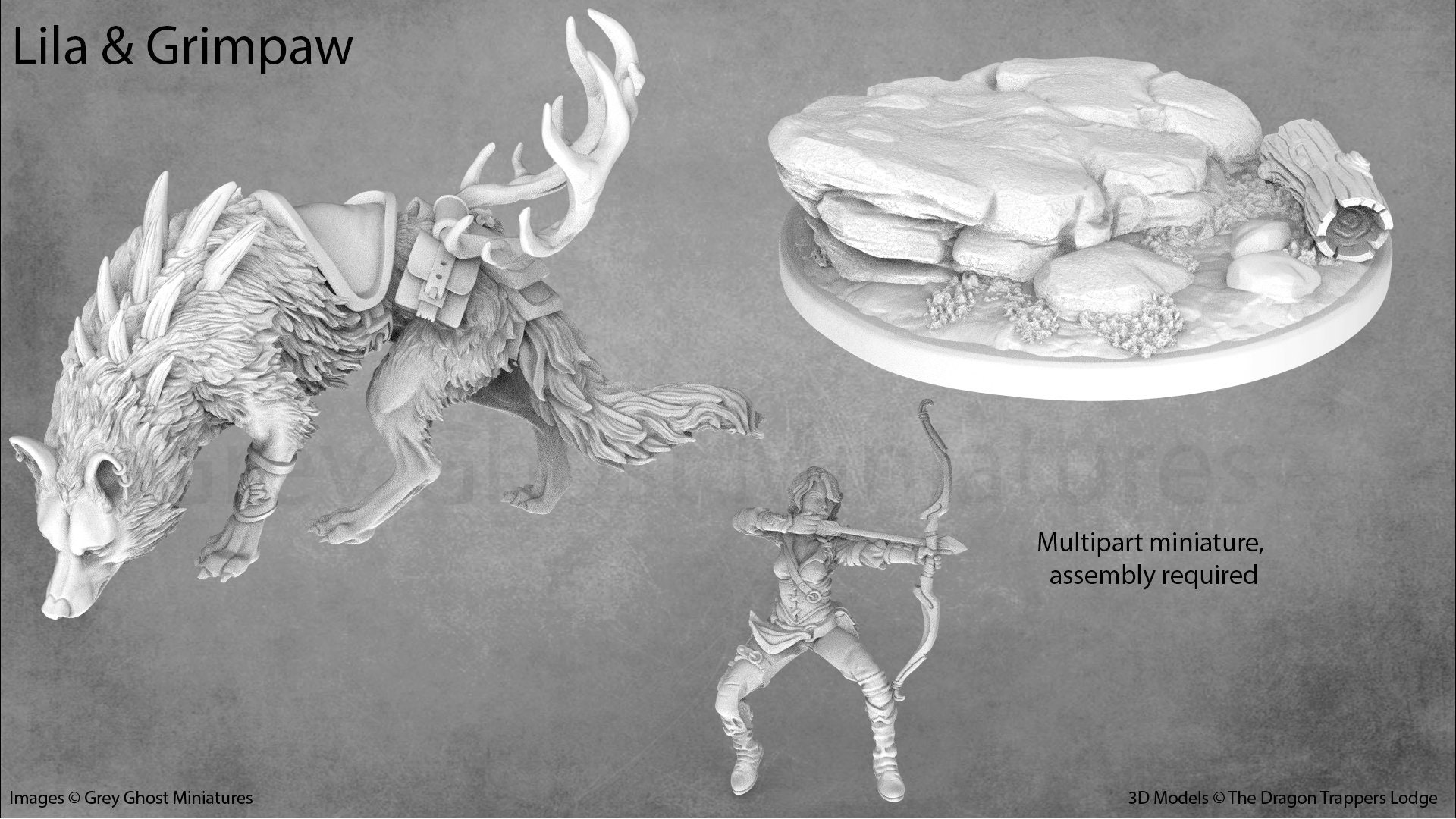 Lila & Grimpaw Wolf Mount Woman Warrior Female Elf - Etsy