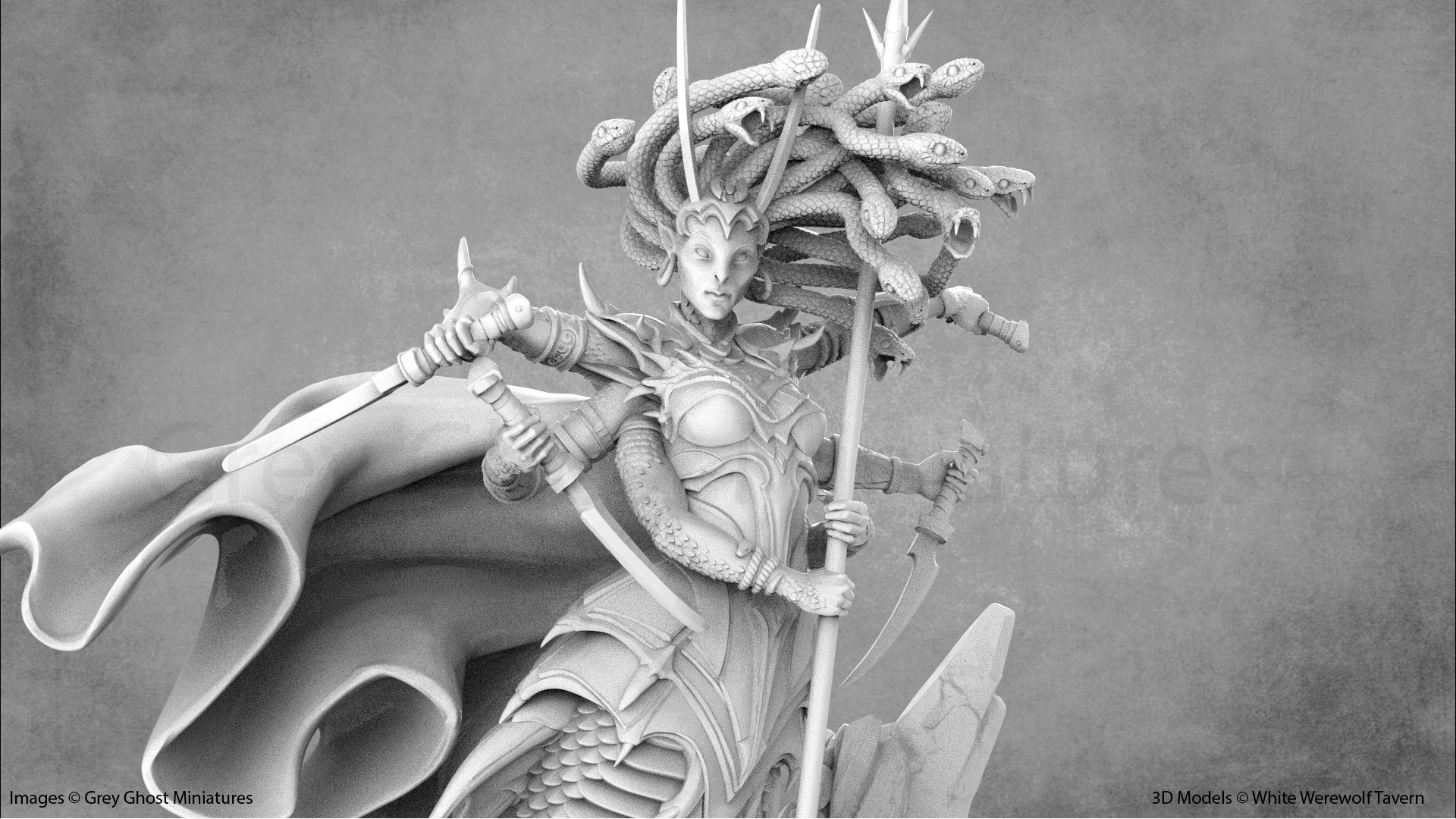 Stunning Medusa Model Medusa Miniature White Werewolf - Etsy