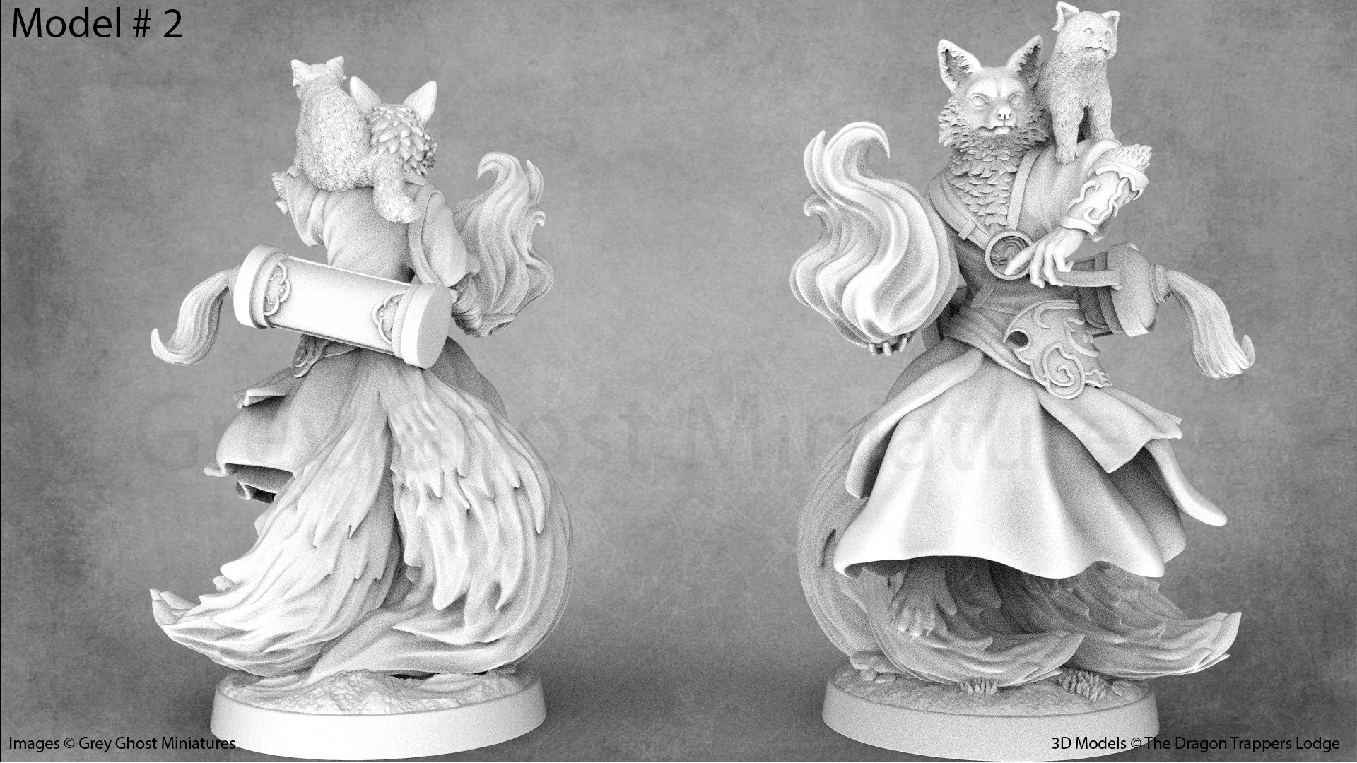 Kitsune Miniatures Archer Monk Sorcerer Dragon - Etsy