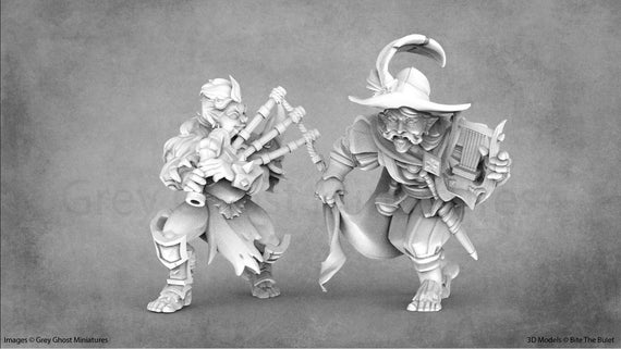 Harpin' Harry & Bagpipe Betty the Renowned Halfling Bards | Etsy