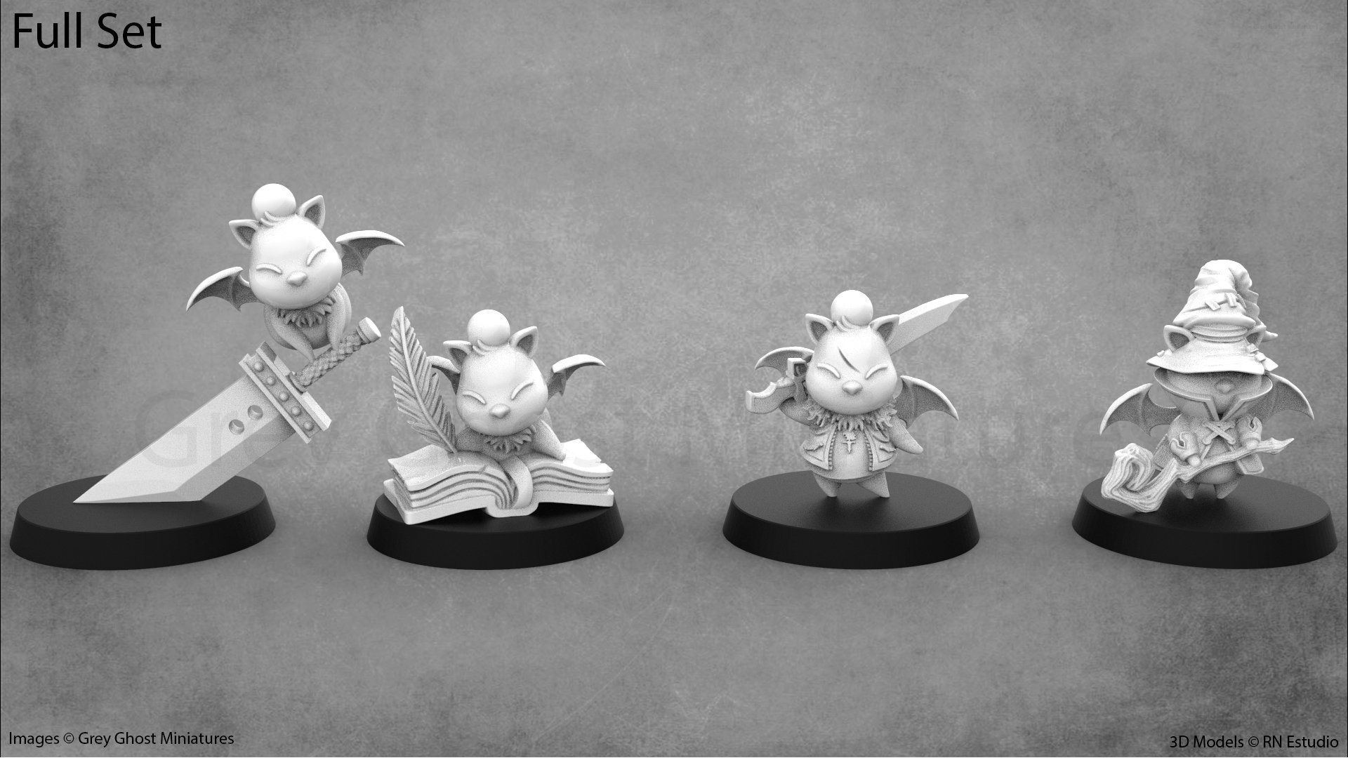Fun Set of Moogle Miniatures Final Fantasy Miniatures RN - Etsy