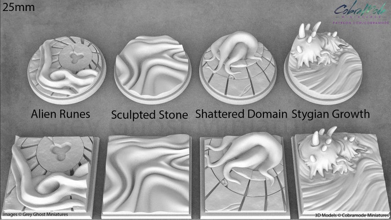 Miniature Bases | Alien Runes | Sculpted Stone | Shattered Domain ...