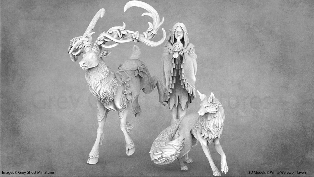 Magic Deer & Magic Fox Miniatures | White Werewolf Tavern - Etsy