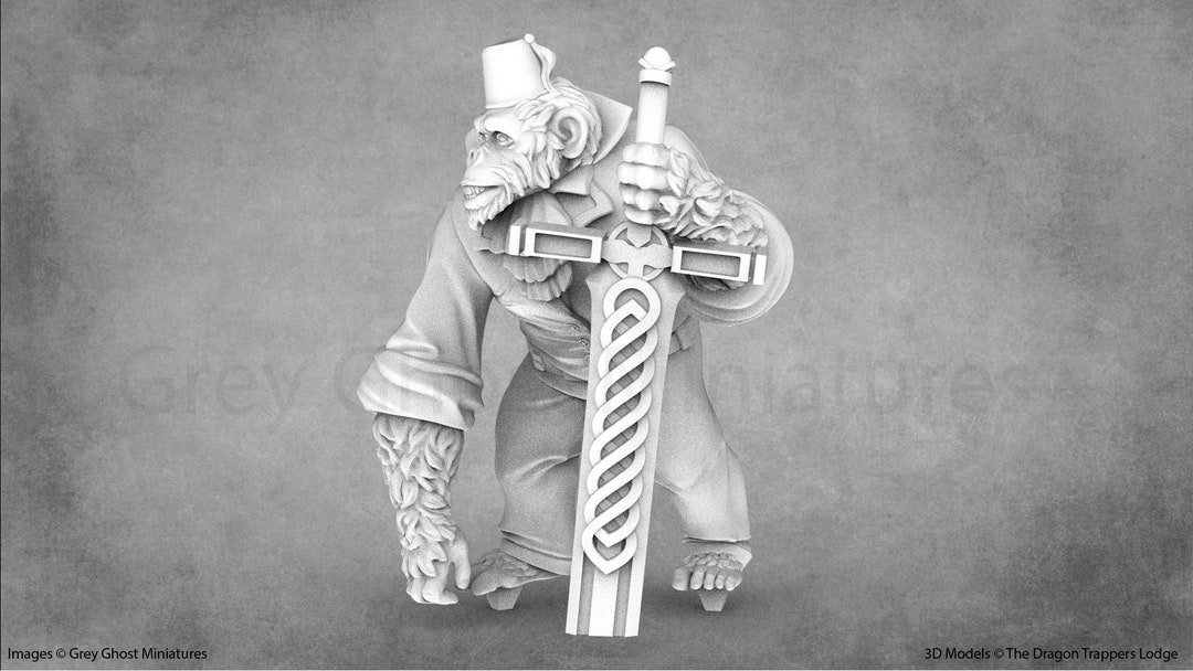 Pongo, the Awakened | Apefolk Miniatures | Dragon Trappers Lodge - Etsy