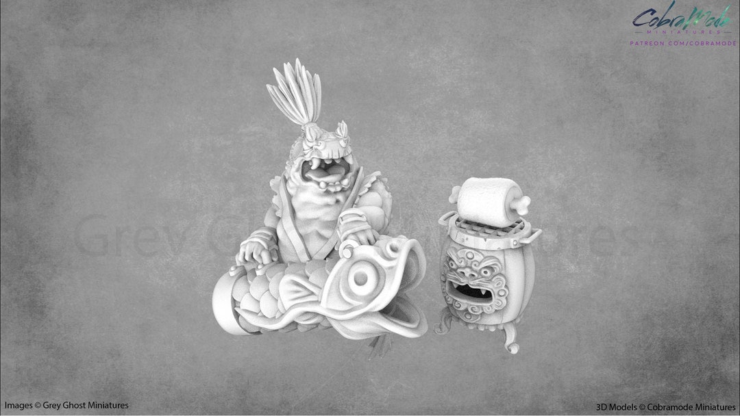 Artillery Hikihiru, Hikiga Frog Ogre | Toad Miniature | Gunner ...